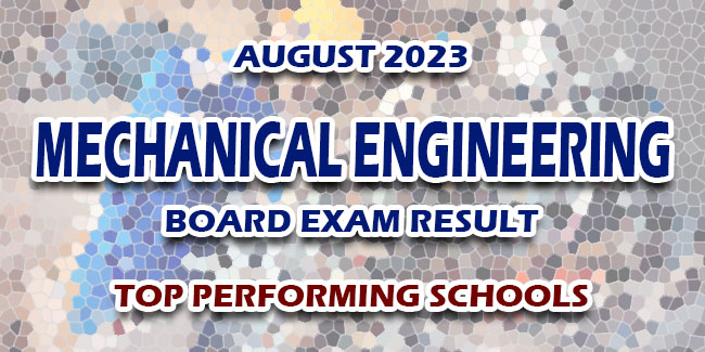 Mechanical Engineering Board Exam Result August 2023 - TOP PERFORMING SCHOOLS | NewsFeed