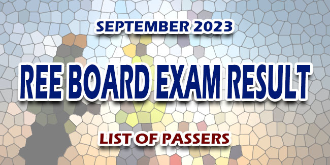 REE Board Exam Result September 2023 - LIST OF PASSERS | NewsFeed