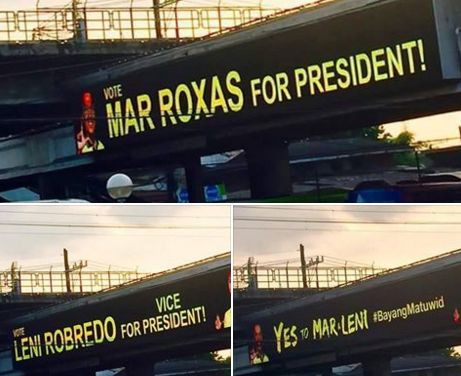 Mar & Leni Criticized Over Ad on Allegedly Gov't-Owned Billboard