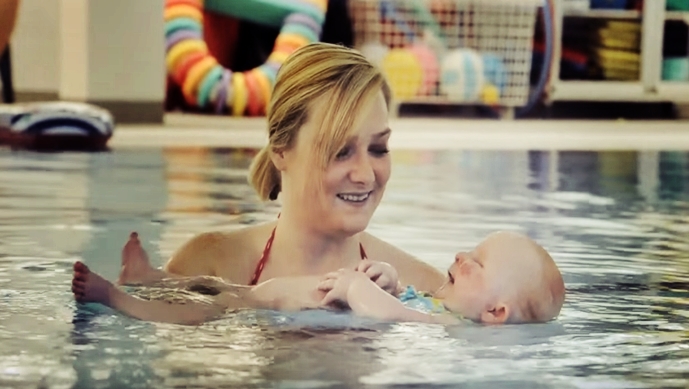 Baby Daisy Smith Can't See But Finds Joy Swimming With Mom