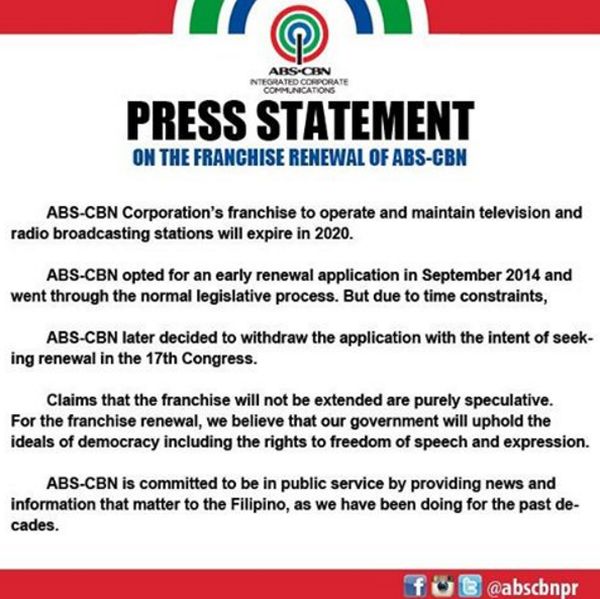 ABS-CBN Reveals Truth Behind Non-Renewal Issue