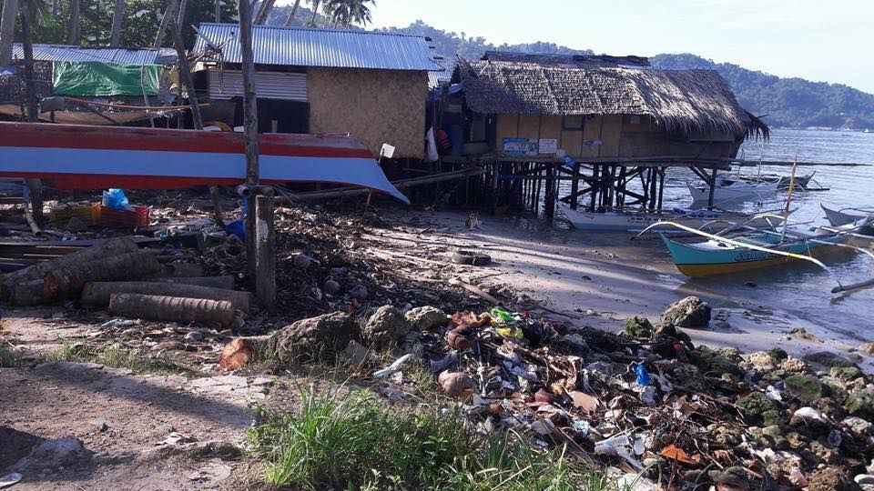 El Nido garbage issue found along the shore of El Nido, Palawan.