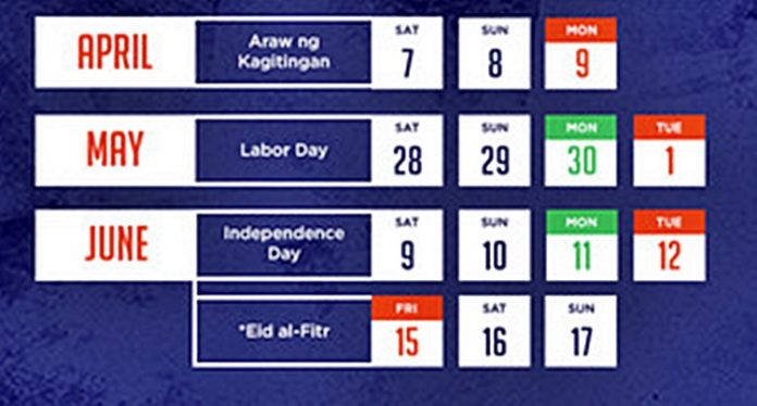 #WalangPasok: Long Weekends For The Year 2018