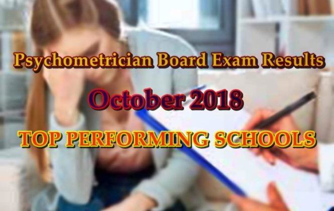 Psychometrician Board Exam Results October 2018 Top Performing Schools