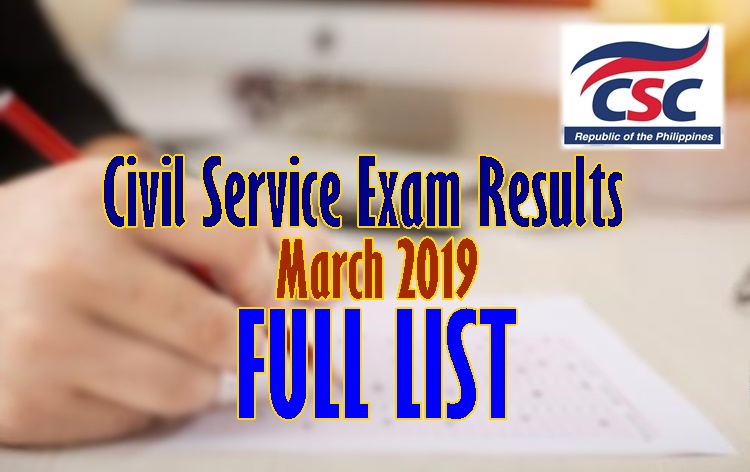 Civil Service Exam Result March 2019 (CSE-PPT) FULL LIST