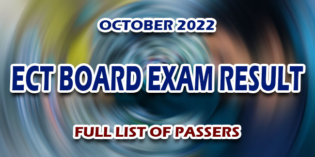 ECT Board Exam Result October 2022 - FULL LIST