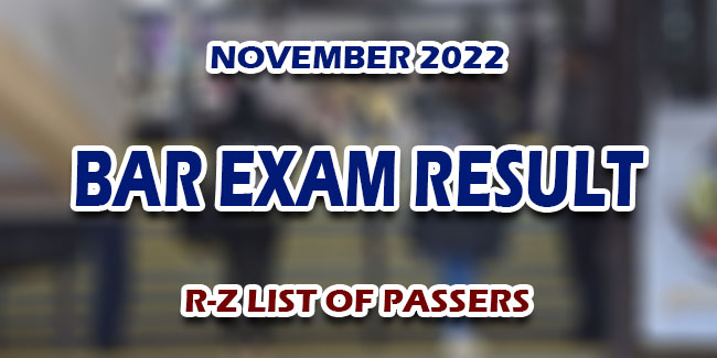 BAR Exam Result November 2022 R-Z LIST OF PASSERS