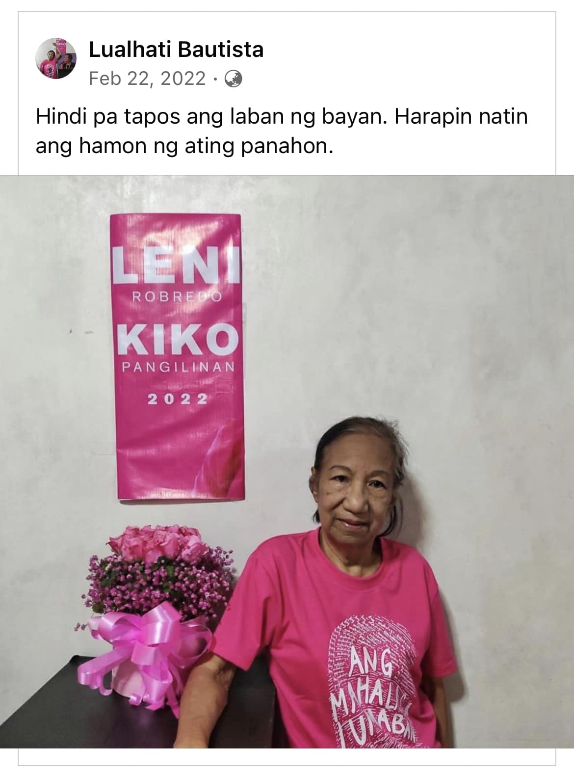 Leni Robredo Pays Tribute to Late Writer-Activist Lualhati Bautista