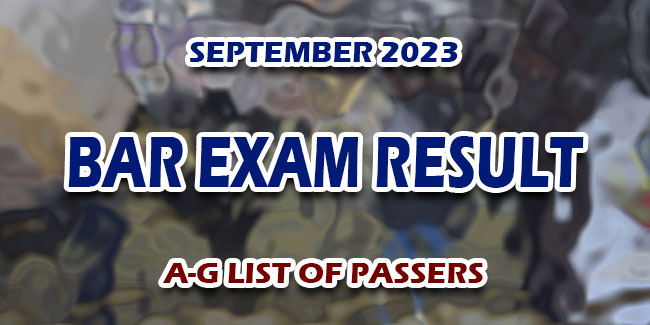BAR Exam Result September 2023 A-G LIST OF PASSERS | NewsFeed