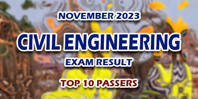 Civil Engineering Board Exam Result November 2023 - TOP 10 PASSERS ...