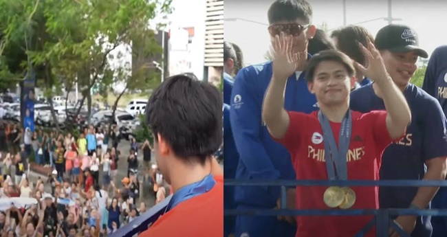 Carlos Yulo's Father Spotted at Heroes' Parade with Sign 'CALOY, DITO ...