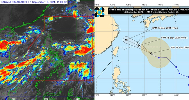 Tropical Storm Helen (Pulasan) 11:00 AM Update - September 18, 2024 ...