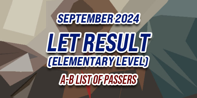 LET Result September 2024 A-B LIST OF PASSERS (ELEMENTARY) | NewsFeed