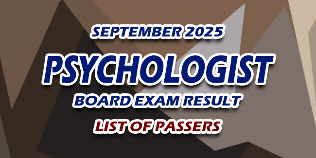 Psychologist Board Exam Result September 2025 - LIST OF PASSERS | NewsFeed