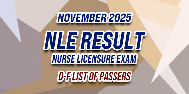 NLE Result November 2025 D-F LIST OF PASSERS | NewsFeed
